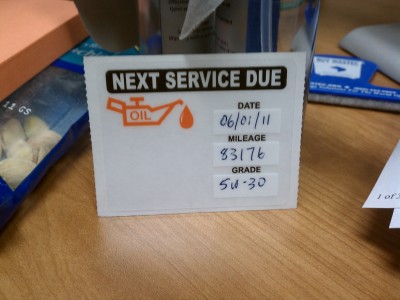 How To Use Oil Change Stickers