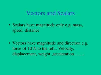 Difference Between Vectors and Scalars